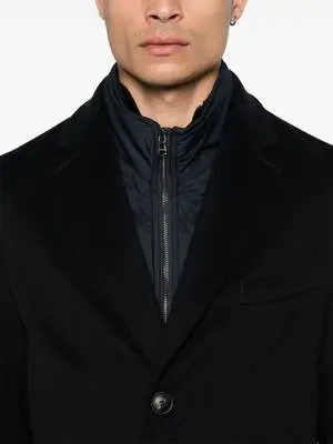BARBA NAPOLI Felted Virgin Wool-cashmere Blend Coat - Blue
