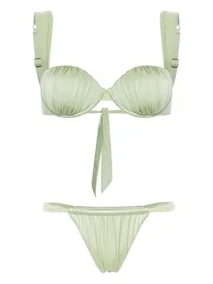 NOIRE SWIMWEAR Ruched Bikini Set - Green