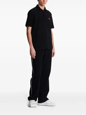 Balmain Monogram Velvet Cotton Polo Shirt