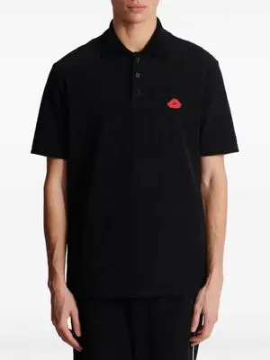 Balmain Monogram Velvet Cotton Polo Shirt