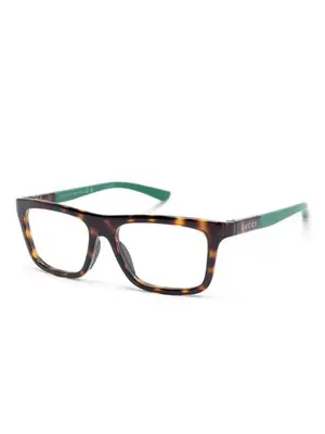 Gucci Square Frame Eyeglasses - Brown