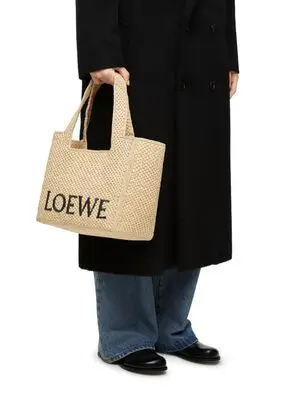 Loewe Font Raffia Tote - Neutrals