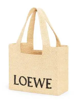 Loewe Font Raffia Tote - Neutrals
