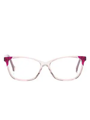 Carolina Herrera Rectangle Frame Glasses - Red