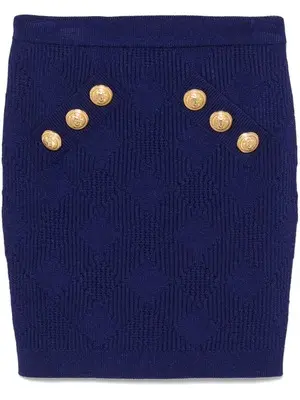 Balmain Knitted Mini Skirt - Blue