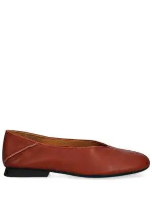 Camper Casi Myra Leather Ballerina Shoes - Brown