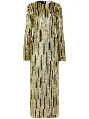 ILTA Nola Embellished Evening Dress - Gold