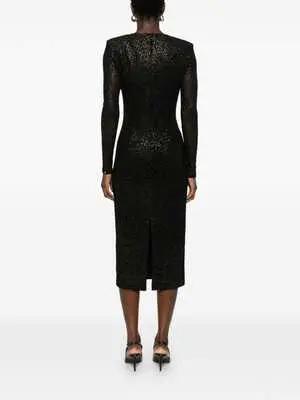 NISSA Polka-dot Tulle Midi Dress