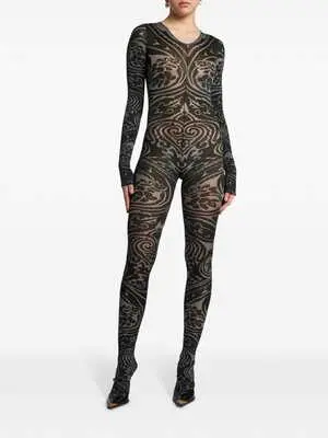 Etro X Wolford Tattoo-pattern Bodysuit
