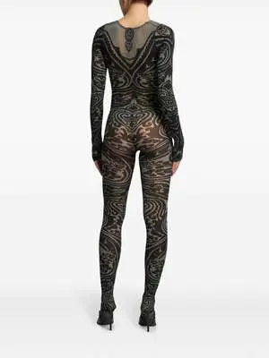 Etro X Wolford Tattoo-pattern Bodysuit