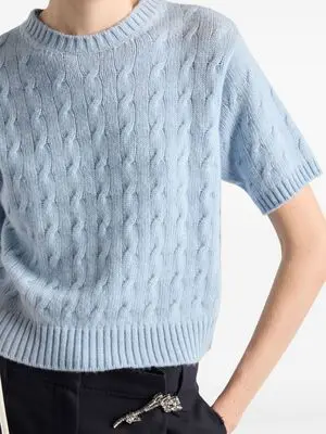 Prada Cable-knit Cashmere Sweater - Blue