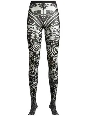 Etro Paisley Tattoo Tights - Black