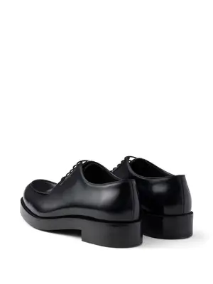 Prada Brushed-leather Derby Shoes