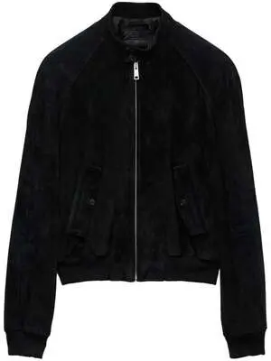Prada Suede Bomber Jacket - Black