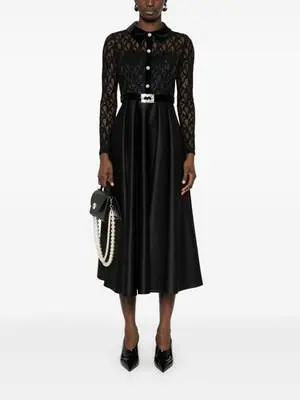 NISSA Crystal-embellished Taffeta Midi Dress