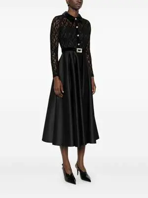 NISSA Crystal-embellished Taffeta Midi Dress