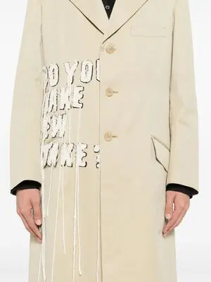 Yohji Yamamoto Slogan Patch Single-breasted Blazer