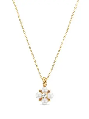 David Yurman 18kt Yellow Diamond And Pearl Necklace - Gold