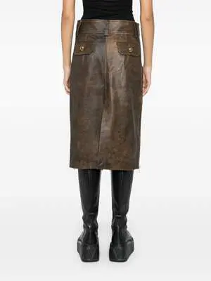 Vaquera Lambskin Leather Skirt