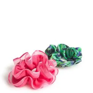 VERA BRADLEY Wicked Scrunchie Set - Green/pink