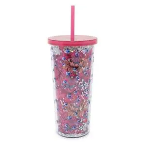 VERA BRADLEY Wicked Tumbler With Straw In She's So Good - Pink
