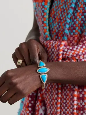 Jacquie Aiche Lizette 14-karat Turquoise And Diamond Bracelet