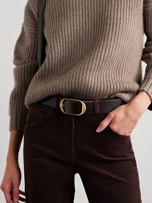 NILI LOTAN Leather Belt - Brown