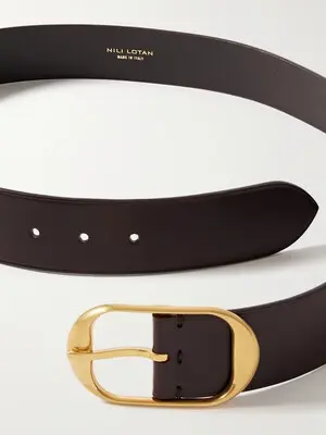 NILI LOTAN Leather Belt - Brown