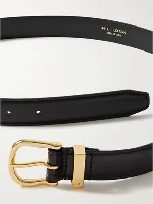 NILI LOTAN Louise Leather Belt - Black