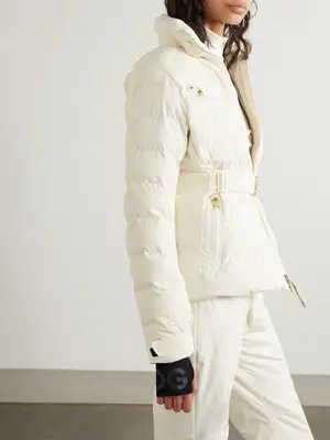 Bogner Ellya Layered Belted Quilted Ski Jacket - Cream