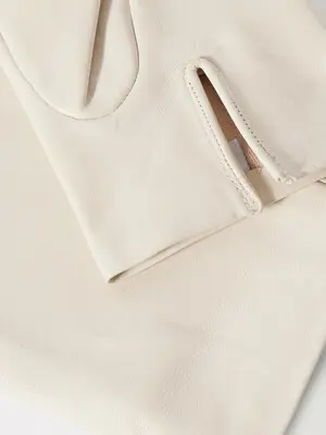 AGNELLE Kate Leather Gloves - Neutrals