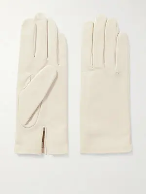 AGNELLE Kate Leather Gloves - Neutrals
