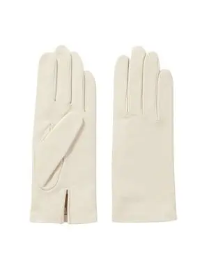 AGNELLE Kate Leather Gloves - Off-white