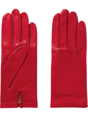 AGNELLE Kate Leather Gloves - Red