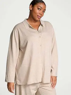 Victoria's Secret Luxe Crème Knit Button-up Shirt