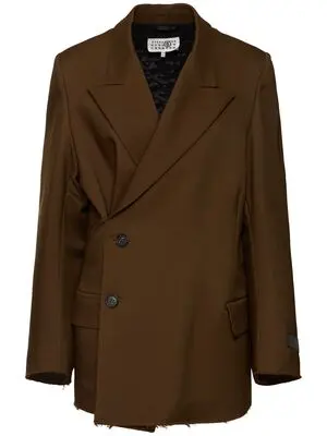 MAISON MARGIELA Oversize Twill Blazer - Brown