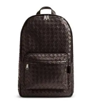 Bottega Veneta Calfskin Intrecciato Backpack - Brown
