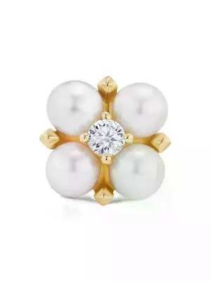David Yurman 18kt Yellow Pearl And Diamond Stud Earrings