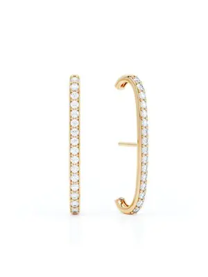 LOEV 14kt Yellow Allday Diamond Ear Cuffs - Gold