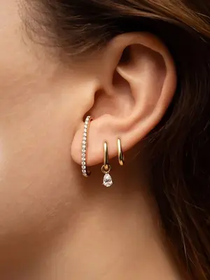 LOEV 14kt Yellow Allday Diamond Ear Cuffs - Gold