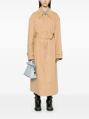 AMI Paris Belted Long Coat - Neutrals