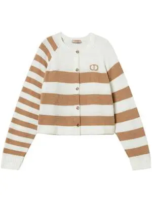 TWINSET Two-tone Striped Cardigan