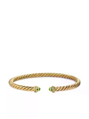 David Yurman 18kt Yellow Cablespira Peridot Cuff - Gold