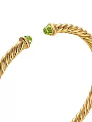 David Yurman 18kt Yellow Cablespira Peridot Cuff - Gold