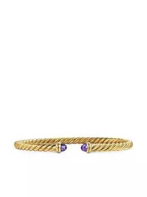 David Yurman 18kt Yellow Cablespira Amethyst Cuff - Gold