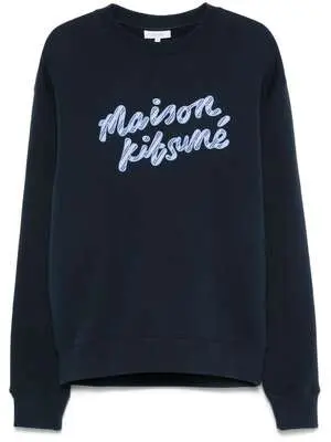 Maison Kitsuné Logo-embroidered Sweatshirt - Blue