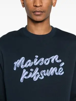 Maison Kitsuné Logo-embroidered Sweatshirt - Blue