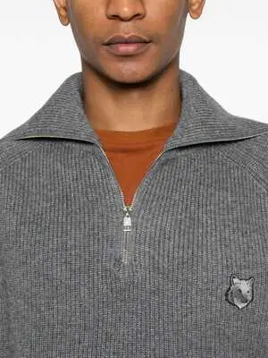 Maison Kitsuné Bold Fox Head-patch Ribbed Sweater