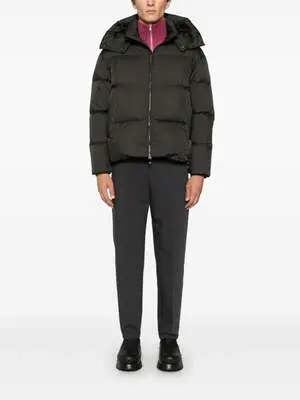 Emporio Armani Logo-lettering Hooded Down Jacket - Green