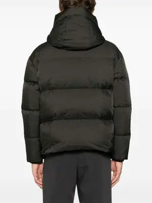 Emporio Armani Logo-lettering Hooded Down Jacket - Green
